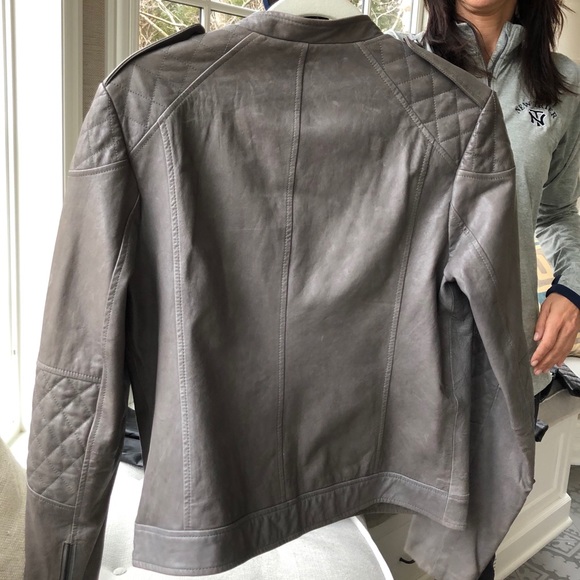 Vince | Jackets & Coats | Vince Grey Quilted Leather Jacket | Poshmark